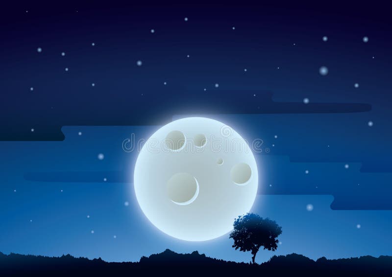 Full Moon Background. Vector Illustration Decorative Design Stock ...