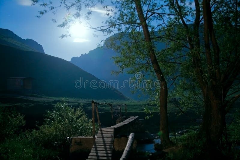 Full moon and bridge stock photo. Image of line, path - 24705600