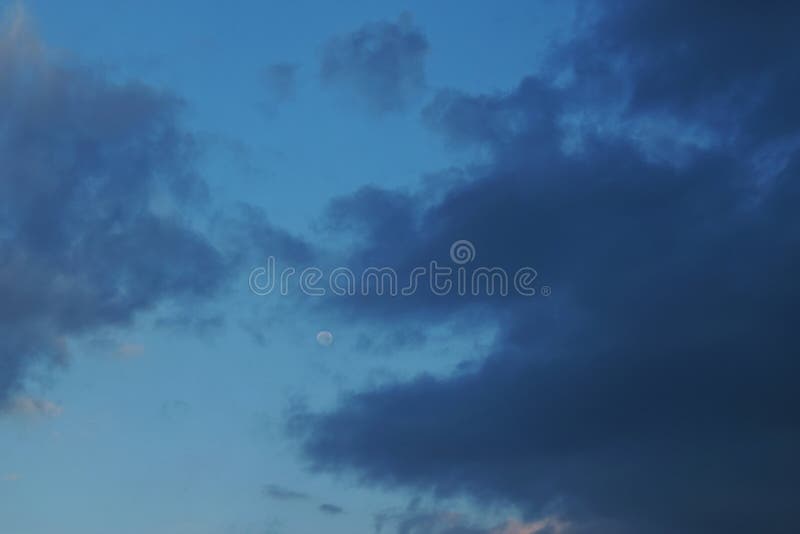Full Moon on Bright Sky in Evening Stock Image - Image of steam ...