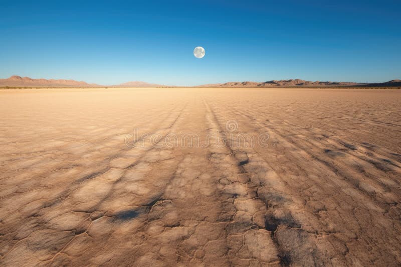 Full Moon Casting Long Shadows Desert Sand Stock Photos - Free ...