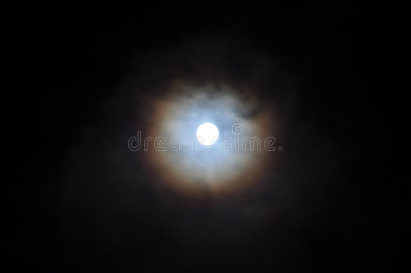 Full Moon through the Clouds Stock Photo - Image of shadow, night ...