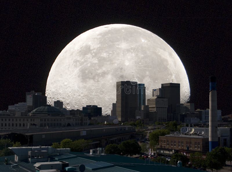 Full moon cityscape stock image. Image of full, cityscape - 607141
