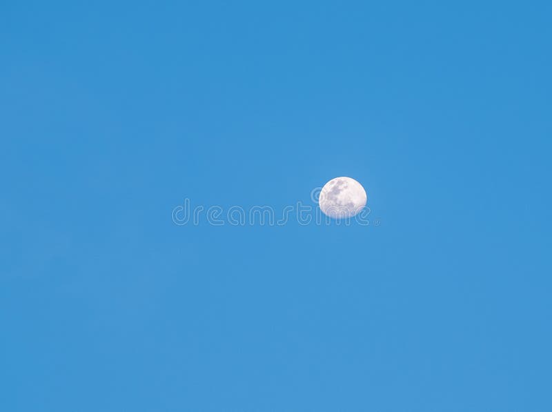 Full Moon in the Clear Blue Sky Stock Image - Image of climate, clear ...