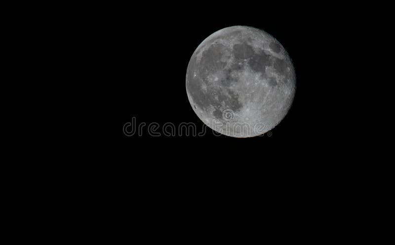 Full Moon in a Clear Night Sky. Stock Image - Image of orbit, black ...