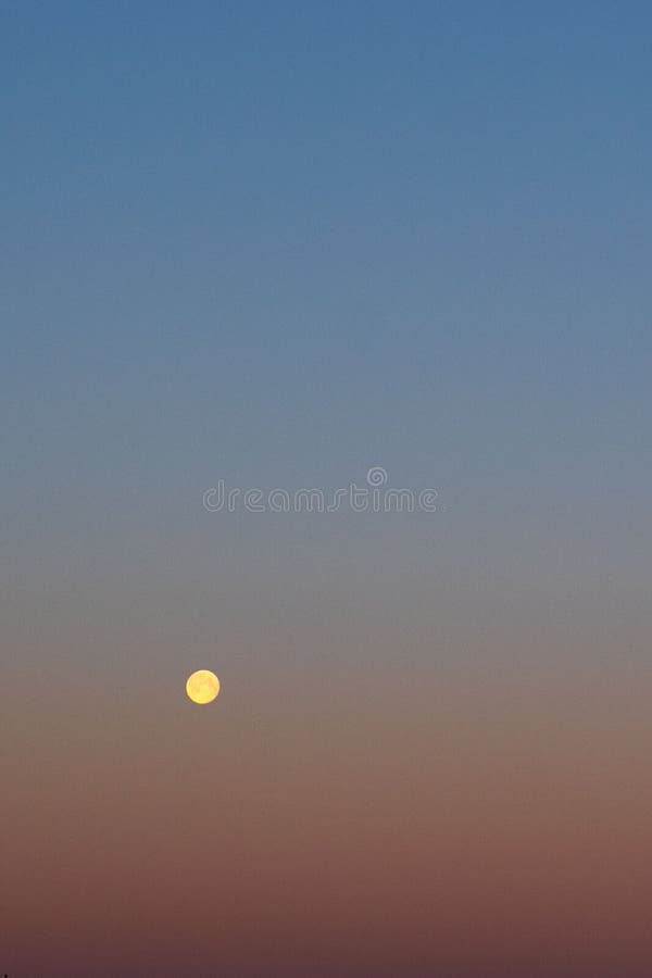 Full Moon on Clear Sunrise Sky Stock Image - Image of colours, view ...