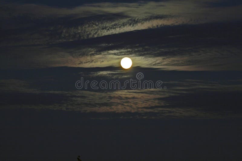 View of a Full Moon with Clouds Stock Image - Image of view, moon ...