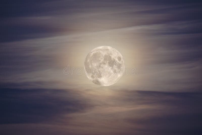 Full moon in the clouds stock image. Image of fullmoon - 265847331