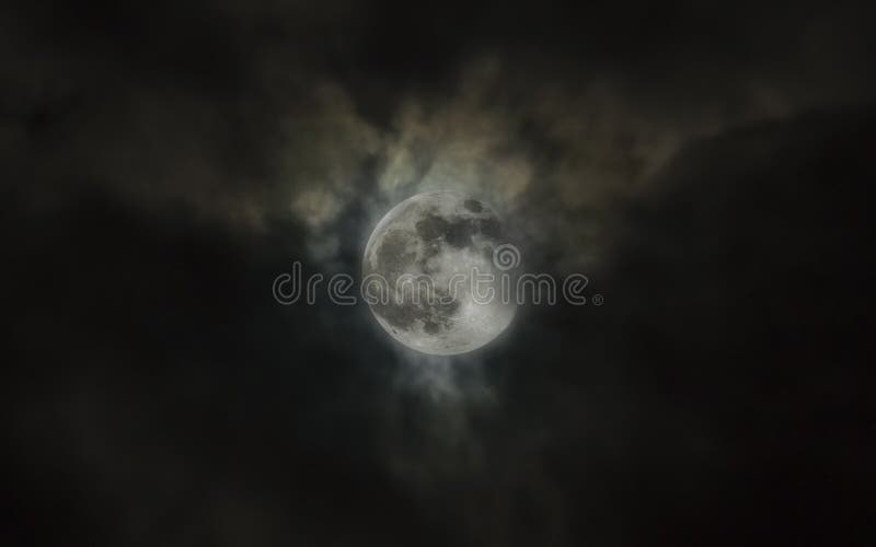 Full Moon in clouds stock image. Image of phases, full - 142812583