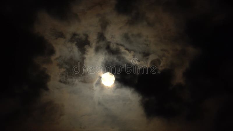 Full Moon in the Clouds at Night. Stock Footage - Video of dusk ...