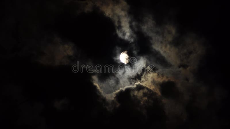 Full Moon in the Clouds at Night. Stock Video - Video of full ...