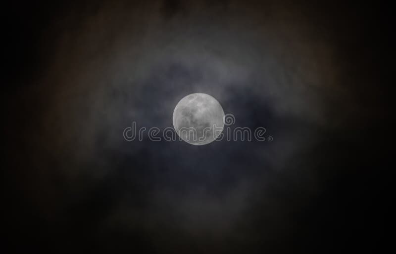 Full Moon, with Clouds Passing Over Stock Photo - Image of bright, moon ...