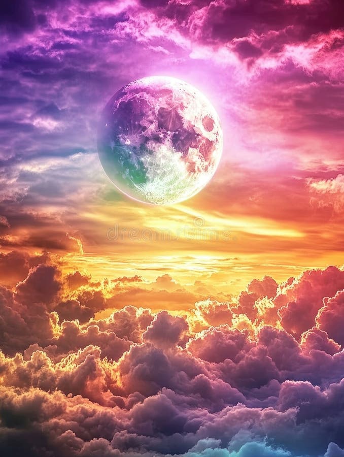 Full Moon with Clouds stock image. Image of space, night - 376424337