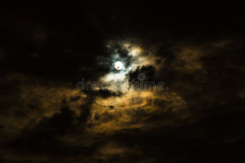 Full Moon and Clouds on Stormy Overcast Night Stock Image - Image of ...