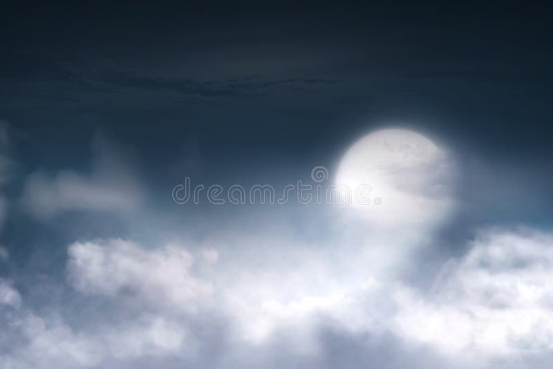 Full Moon with Smoke and Fog on the Night Stock Photo - Image of glow ...