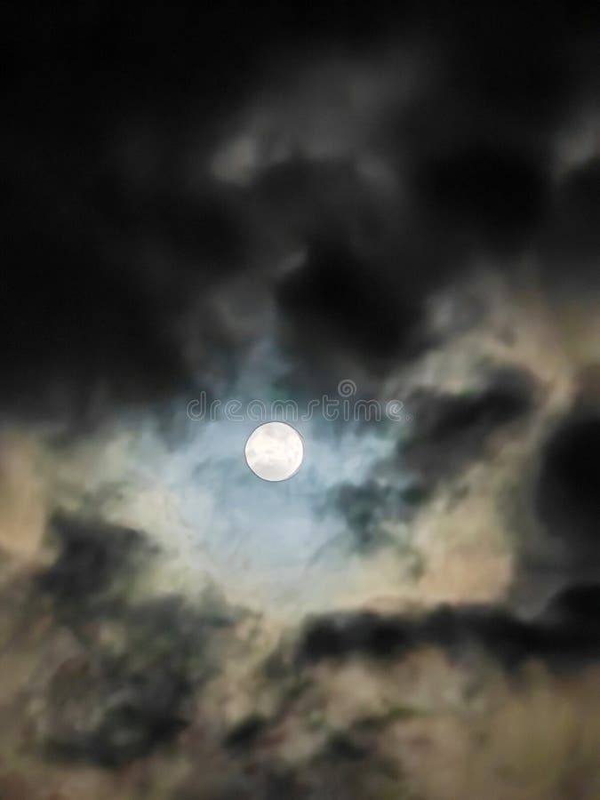 Full Moon on a Cloudy Late Summer Night Stock Photo - Image of full ...
