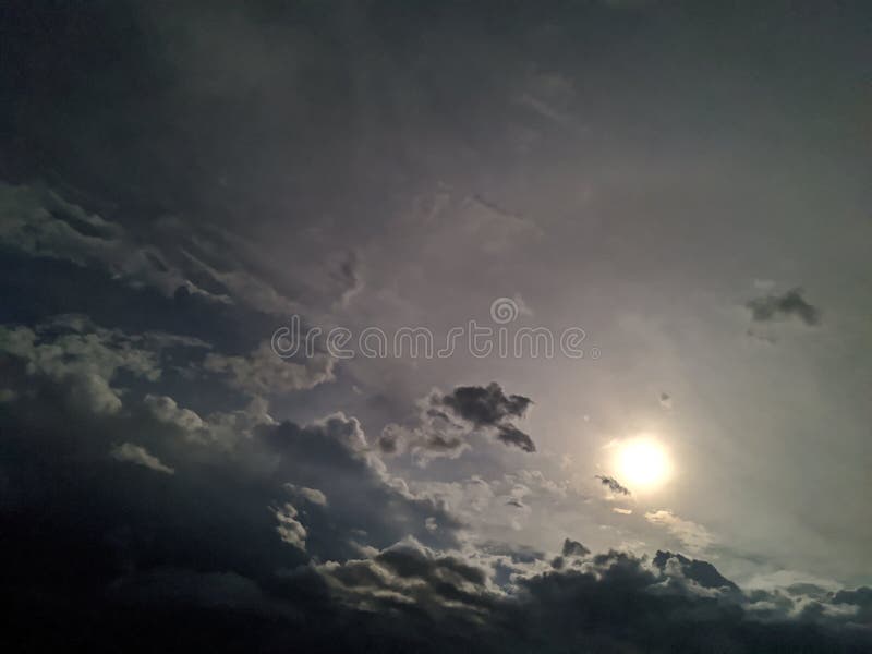 Full Moon in a Cloudy Night Sky Stock Image - Image of moon, full ...