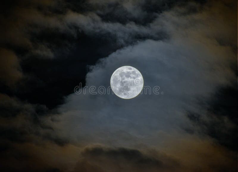 Full moon on cloudy sky stock image. Image of full, astronomy - 201204017