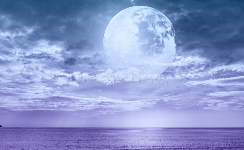 Full Moon on Cloudy Sky with Vintage Filter Effect Stock Image - Image ...