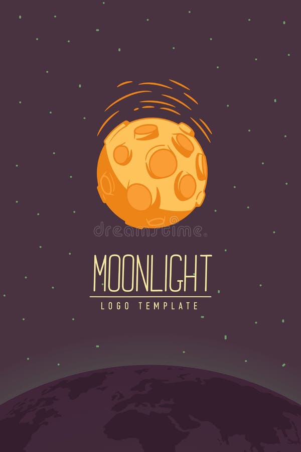 Full Moon. Colored Vector Illustration or Symbol with Lettering ...
