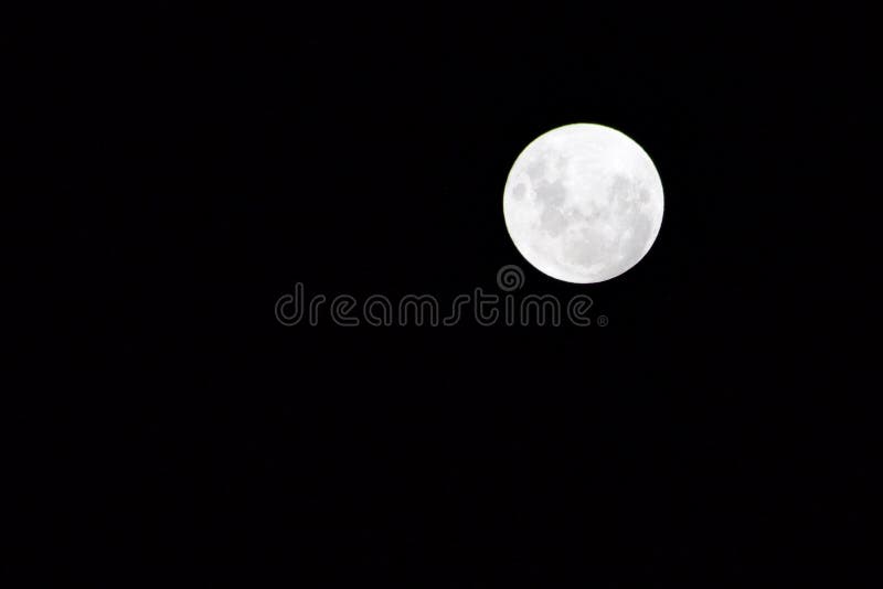 Full Moon - Black Night Sky with Negative Space Stock Image - Image of ...