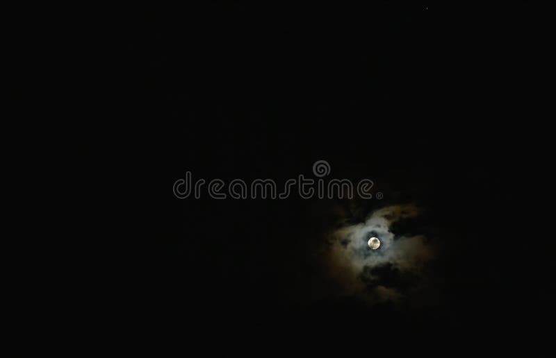 Full Moon Cover by Spreading Cloud in Night Stock Photo - Image of moon ...