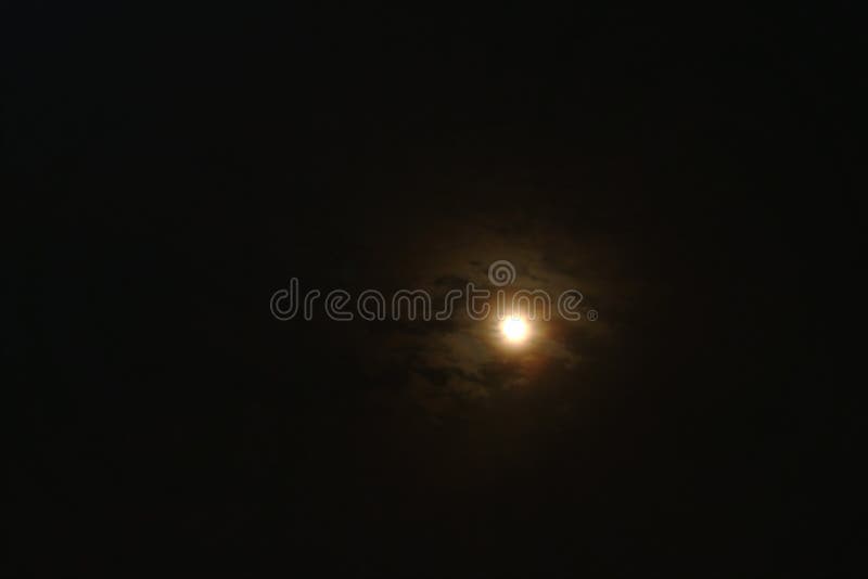 Full Moon Cover by Spreading Cloud in Night Stock Image - Image of ...