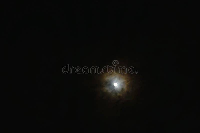 Full Moon Cover by Spreading Cloud in Night Stock Image - Image of ...