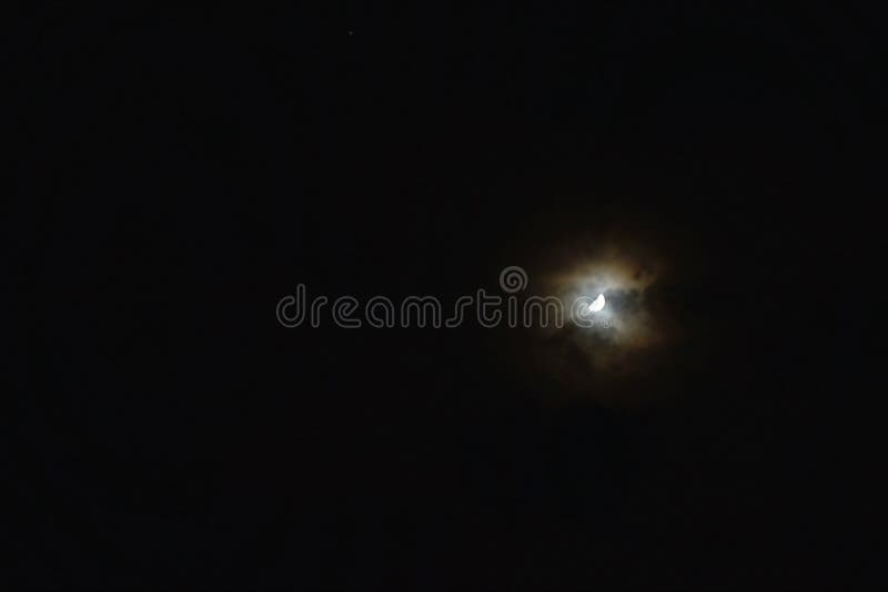 Full Moon Cover by Spreading Cloud in Night Stock Photo - Image of ...