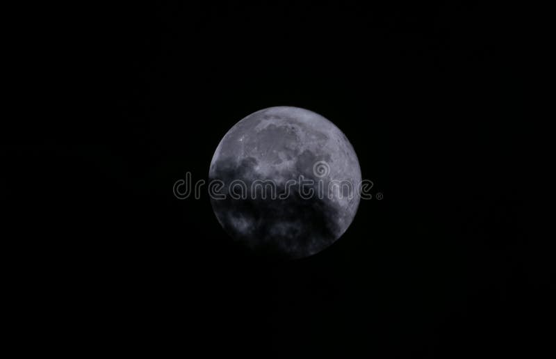 The Full Moon is Covered with Clouds Stock Image - Image of bright ...