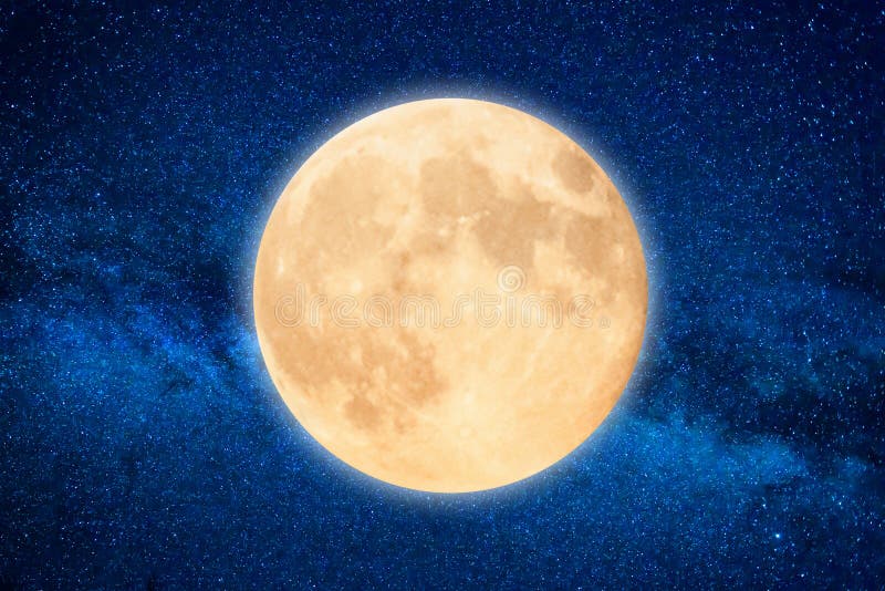 Full Moon on Dark Blue Night Sky Stock Photo - Image of white, space ...