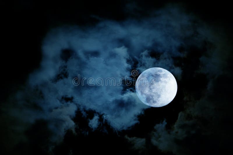 Full Moon and Dark Blue Sky Stock Image - Image of abstract, cosmos ...