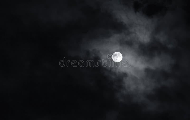 Full Moon with Dark Clouds in the Night Sky Stock Image - Image of ...