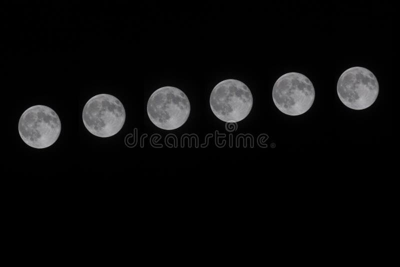 Fixed Point Observation of Full Moon at Dark Night Stock Photo - Image ...