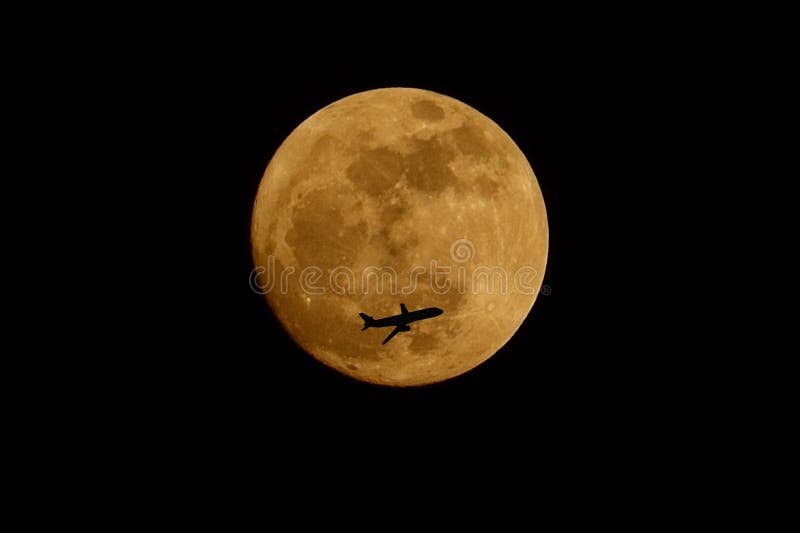 The Full Moon on the Dark Night. Stock Image - Image of night, space ...