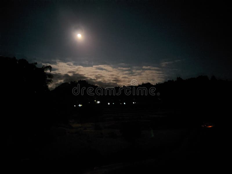 Full moon at dawn stock photo. Image of full, moon, dark - 211788188