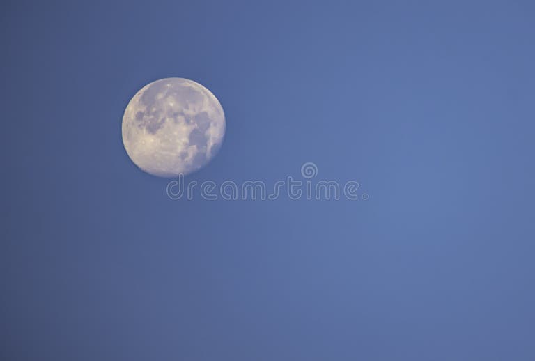Full Moon in Daylight on the Bright Sky Stock Photo - Image of heaven ...