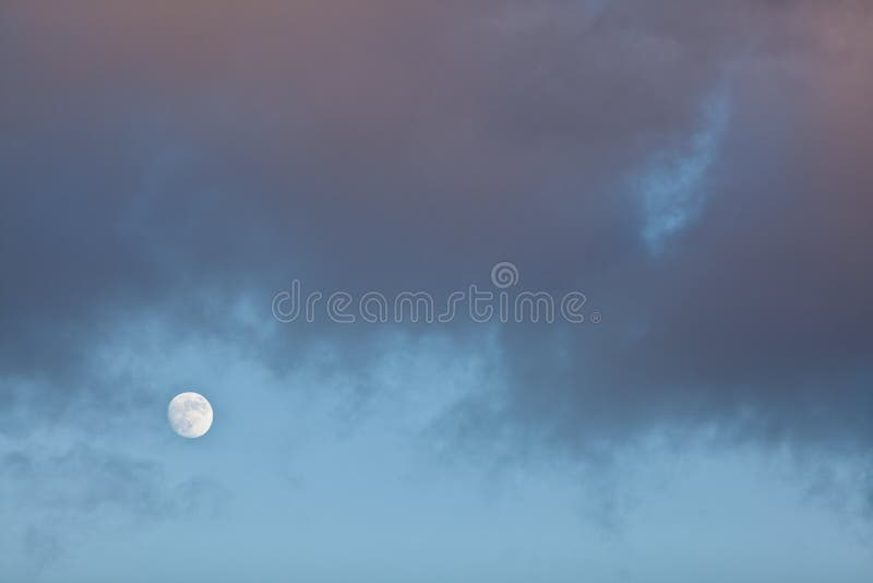 Full Moon at Daylight stock image. Image of clouds, summer - 46799173
