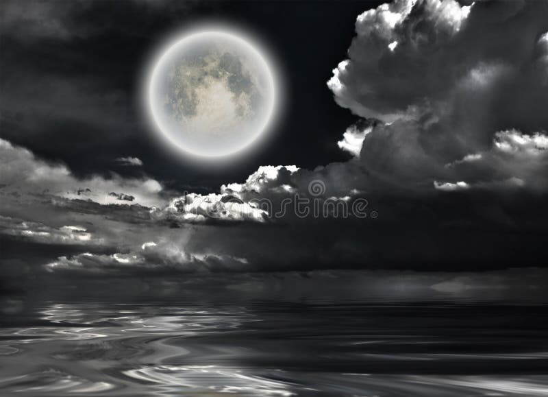Bright Full Moon stock photo. Image of magic, monochrome - 168565854