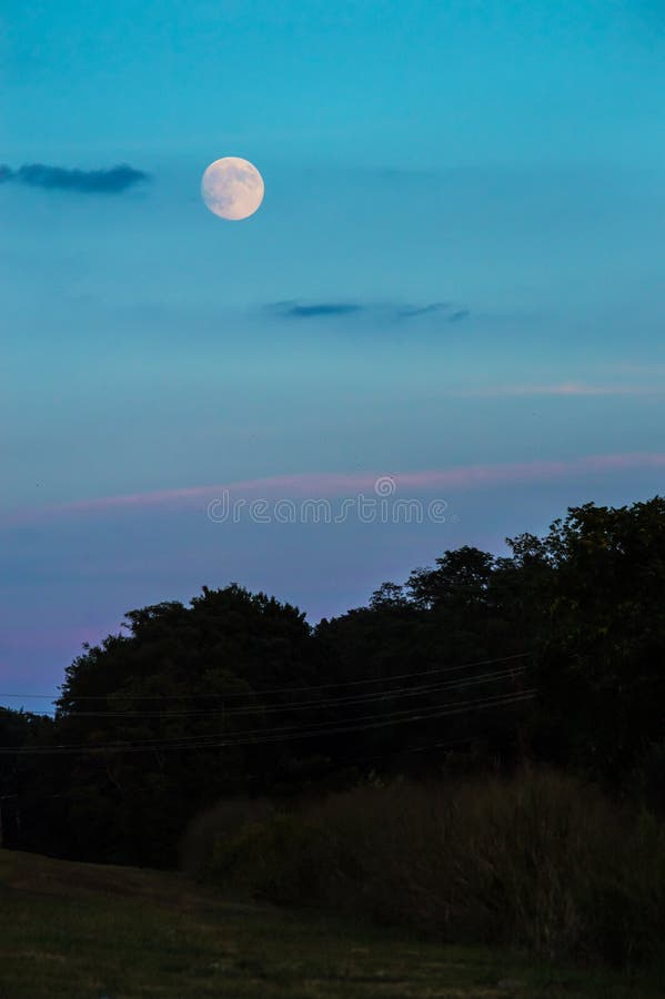 Full Moon at Dusk stock image. Image of lunar, full, moon - 46689951