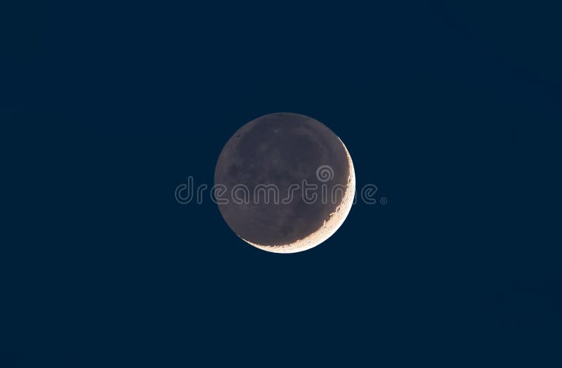 Full moon with earthshine stock image. Image of closeup - 181099623