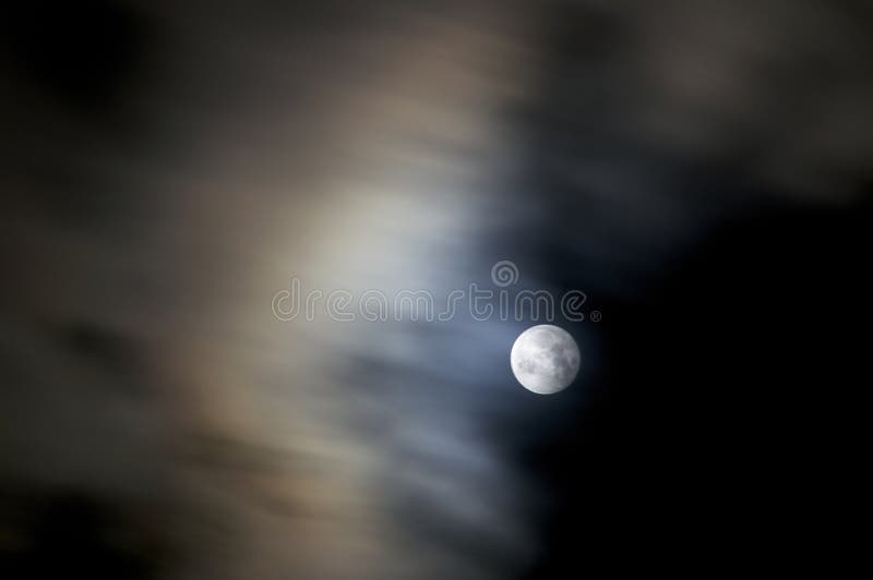 Full Moon with Fast Moving Clouds Stock Image - Image of long, movement ...