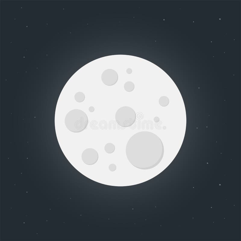 Full Moon Flat Design - Vector Stock Vector - Illustration of circle ...