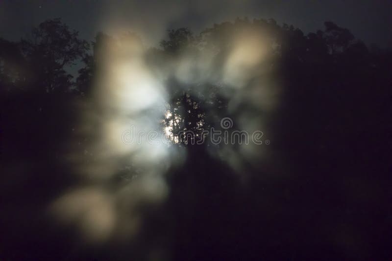 Full moon in fog stock photo. Image of evening, outline - 120416178