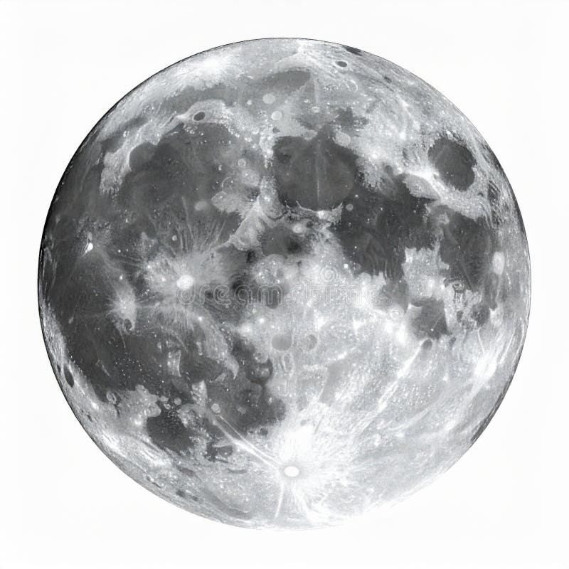Full Moon in Grayscale Close Up Stock Illustration - Illustration of ...