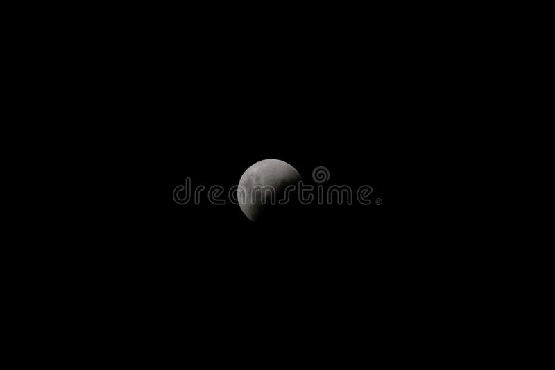 A Full Moon, Half Covered in Shadow Stock Image - Image of black ...
