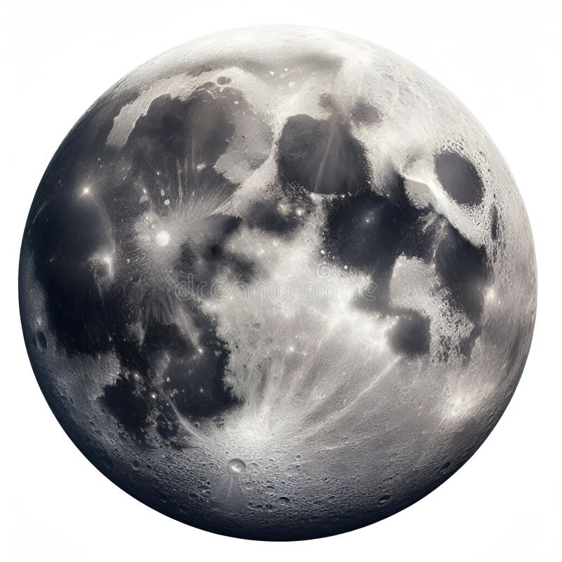 Lunar or Full Moon or Natural Satellite Photo Stock Illustration ...
