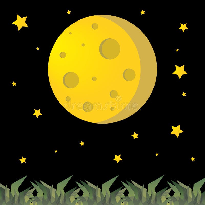 Full moon illustration stock vector. Illustration of moon - 87638875