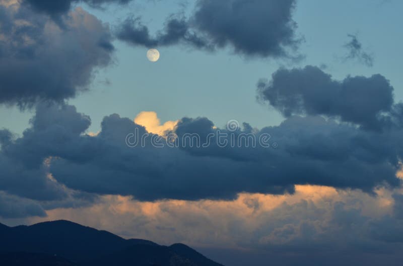 Full Moon stock photo. Image of clouds, francisco, sunset - 36126904