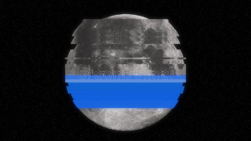 Full Moon on Jumpy Red Glitch Old Lcd Led Tv Computer Screen Display ...