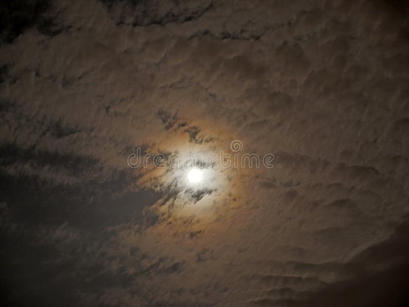 Full Moon at Night Clouds Sky Stock Photo - Image of sphere, travel ...